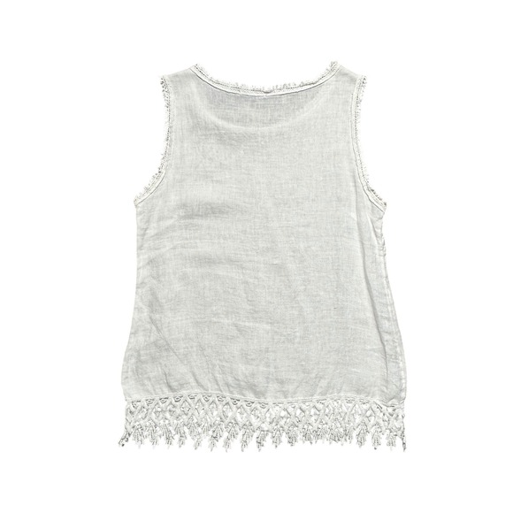Valentina Naldi | Tops | Valentina Naldi Linen Embroidered Trim Tank ...